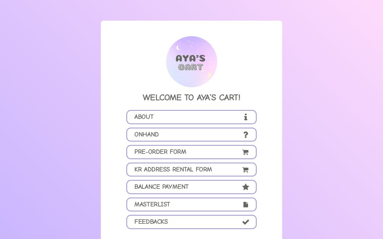 Aya’s Cart